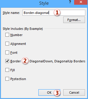 How to design custom border style (thickness/width/diagonal) in Excel?