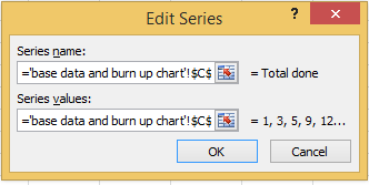 How to create burn down or burn up chart in Excel?
