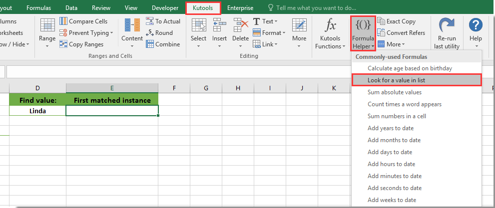 How to list all matched instances of a value in Excel?