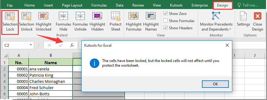 How to prevent data entry into specific cells of a worksheet in Excel?