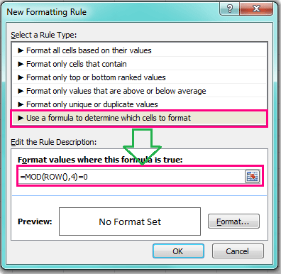 How to highlight / fill every nth row or column in Excel?