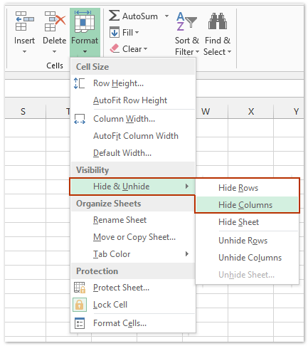 How to quickly hide unused cells, rows, and columns in Excel?