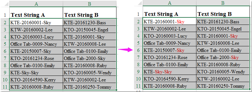 How To Highlight Specific Text Within A Cell Based On Other Text