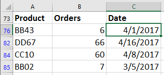 How to highlight rows with weekend days in Excel?