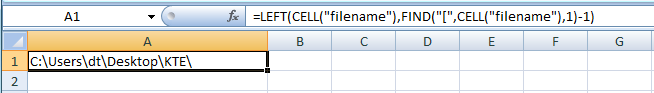 How to insert current Excel file location in a cell of Excel?