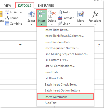 How to insert a printable background image in Excel?