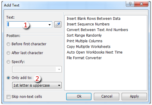 How to insert spaces before capital letters in excel?
