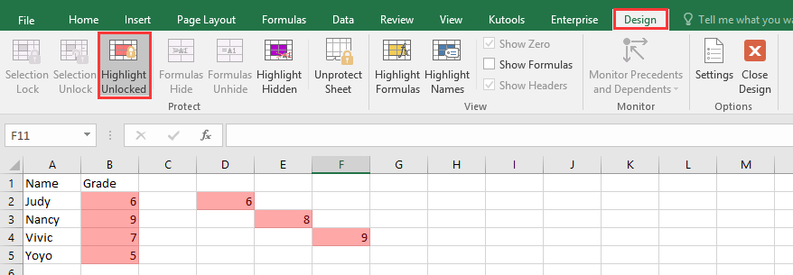 How to directly move to next unprotected cell in Excel?
