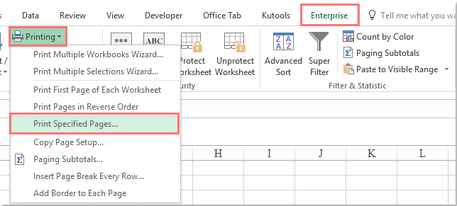 How to print specific or selected pages from a worksheet?