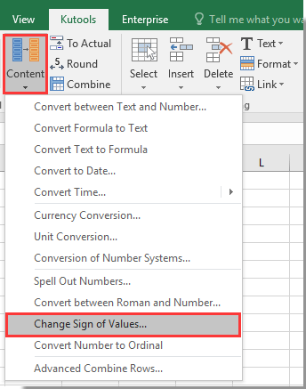 Quickly change sign of numbers in Excel
