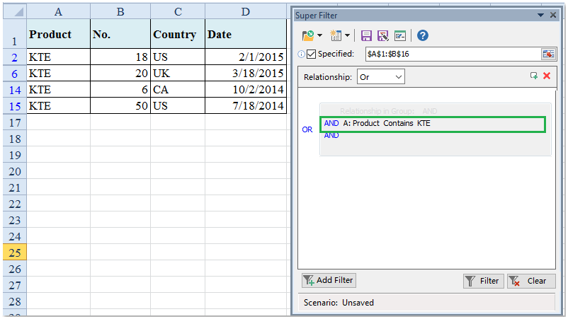 Quickly Filter Data Based On Cell Value With Multiple Criteria In Excel
