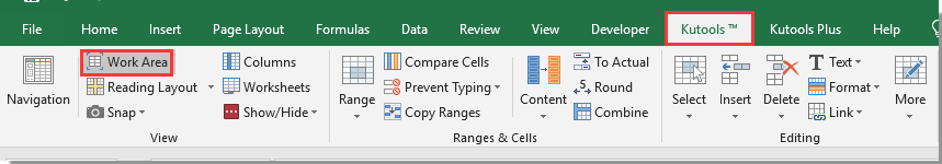 Change working area size: show or hide ribbon, formula bar, and status ...