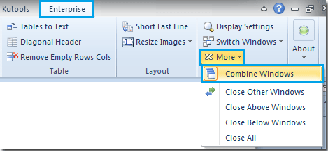 Combine or merge multiple documents into one window in Word