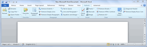 How to insert a line above a table at the top of the document?